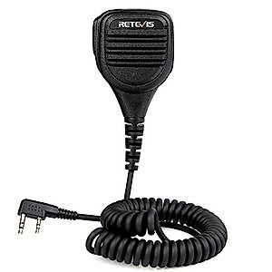 Retevis RT85 Shoulder Speaker Microphone with 3.5mm Audio Jack,Walkie Talkie Speaker Mic Compatible RT22 RT68 RT21 RB87 RB26 RT86 RB85 RT81 RB37 RB26 RT3S Baofeng BF-F8HP UV-5R(1 Pack)