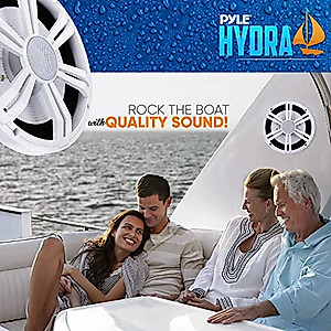 PyleUsa 6.5” Slim Marine Subwoofer -150W 4 Ohm Waterproof Car Component Speaker System,Low Profile PP Cone w/Rubber Edge, 20 Oz Magnet 1" Voice Coil, for Custom Audio Boat Truck Mobile Vehicle (White)