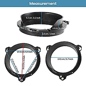 RED WOLF 6.5 Inch Door Speaker Adapter Spacer Ring Speaker Wire Harness Connector Compatible with Toyota 1998-2015, Scion 2004-2014 Aftermarket Speaker Adapter Bracket Wiring Cable Plug Install