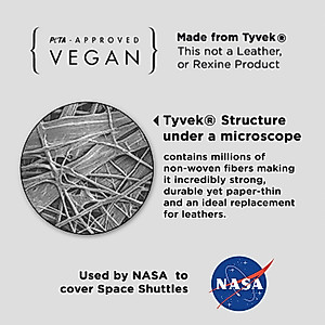 SUPERVEK Brown Vegan Leather Stitched Tyvek Paper Mighty Wallet - Thin Minimal Tear Slim Wallet for men, Mens Credit Card Holder Wallet Gifts for Him - Minimalist Bifold Wallets for Men - RFID