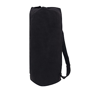 Rothco Gi Style Canvas Double Strap Duffle Bag, Black