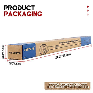 UYECOVE 1/2-Inch Drive Ratchet Wrench, 1/2 Ratchet Wrench Long Handle, Socket Wrench, 72-Tooth Quick-release Reversible Cr-Mo Head, Chrome Steel Made - 24''61cm