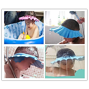 Baby Safe Shampoo Shower Bathing Wash Hair Shield Hat Protection Soft Cap Adjustable Visor Keep The Water Out of Their Eyes & Face Toddler Kids Children 1PCS (Pink)
