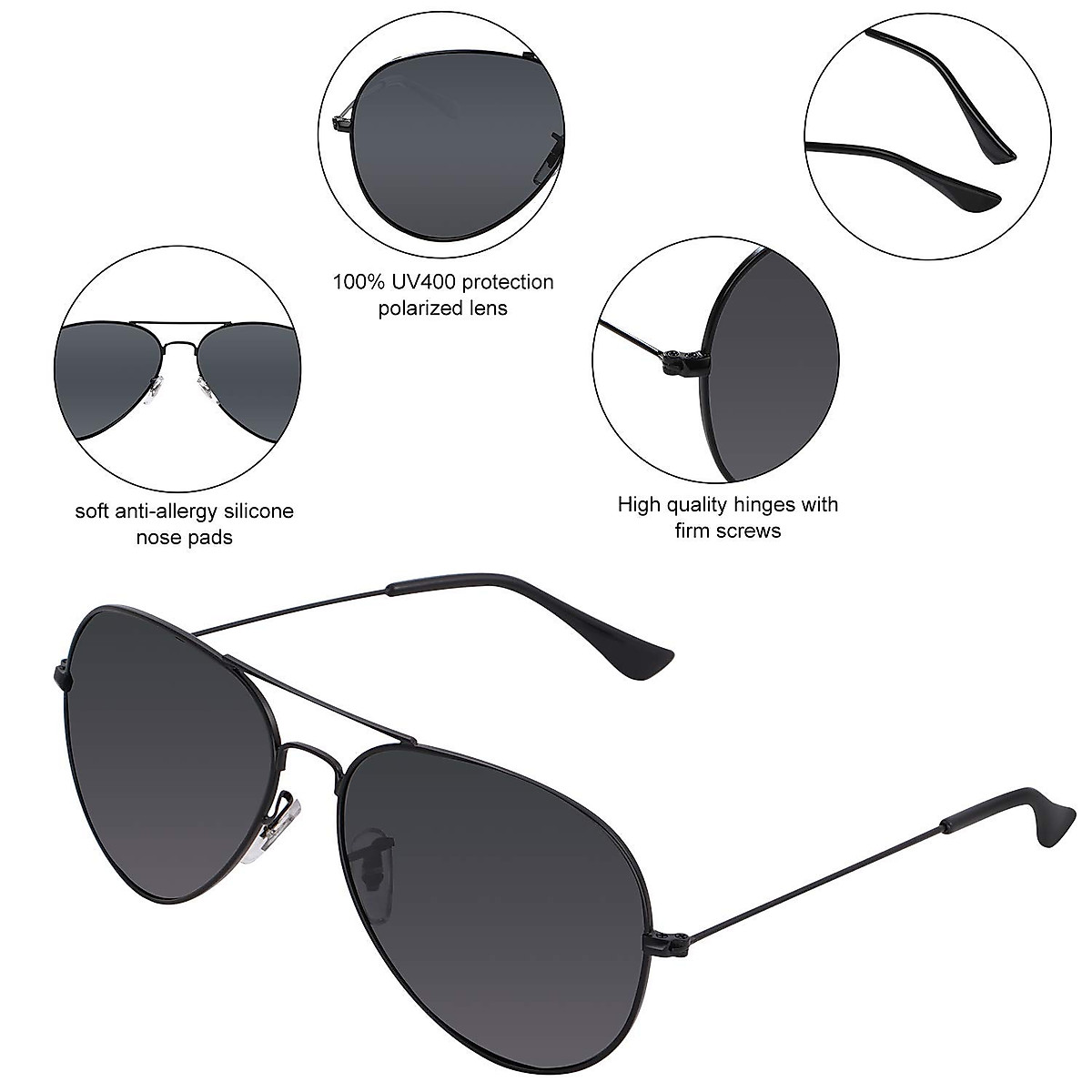 Bio-th Sunglasses for Women - Polarized Aviator Sunglasses, UV Protection, Trendy Metal Mirror Frame, Lentes de Sol Hombre