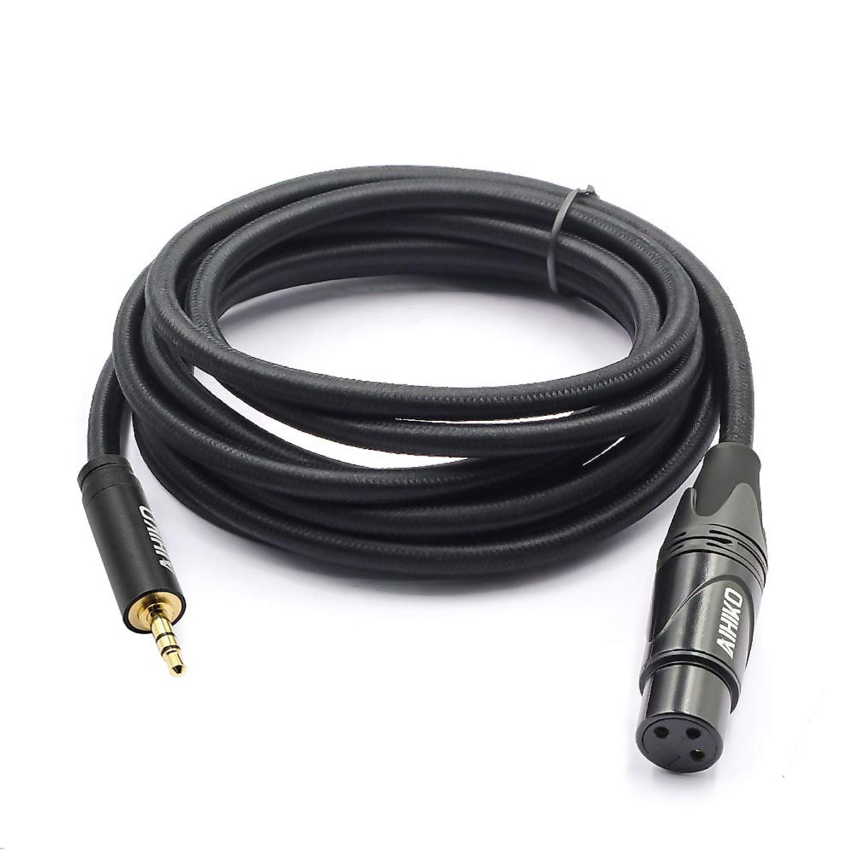 AIHIKO XLR to 3.5mm Microphone Cable 1/8 Inch TRS Stereo Male to XLR Female Nylon Braid Mic Cord, 10 Feet