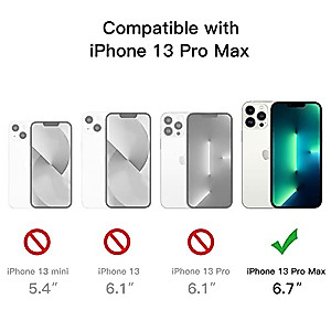 JETech Kickstand Case for iPhone 13 Pro Max, 6.7-Inch, Support Wireless Charging, Slim Shockproof Bumper Phone Cover, 3-Way Metal Stand (Clear)