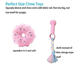 Volacopets Large Goose Puppy Toys, Dog chew Toys Squeaky Crinkle Duck for Small Medium Dog Breeds, Puppy Toys for Small Dogs, Puppy chew Teething Toys, Pink, 4 Pack