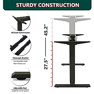 ESpefy Dual Motor Standing Desk Frame- Heavy Duty Electric Desk Frame Legs, Adjustable Desk Frame, Sit Stand Desk Frame for 43''-70'' Desktop, Home& Office DIY Workstation