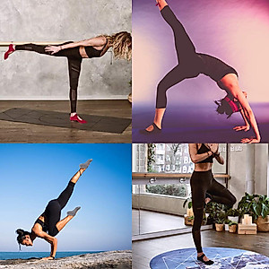 Hicdaw 4 Pairs Yoga Socks for Women Pilates Socks Non Slip Grip Socks for Pilates Ballet or Yoga Barefoot Workout Barre Socks