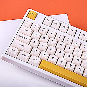 Sumgsn 140 Keys PBT Keycaps Dye-Sub XDA Profile Milk and Honey Theme for Mechanical Gaming Keyboard Cherry Gateron MX Switches (English)