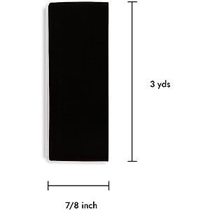 Lakesstory Wide Single Fold Bias Tape Hem Facing - 3 Yds. x 7/8" Black Binds Straight or Curved Edges on Seams and Hems