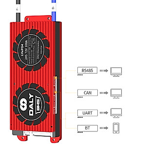 DALY Smart BMS LiFePo4 24S 72V 100A PCB Battery Management System with UART Communication CAN 485 Bluetooth Battery Monitoring Module for 18650 Battery Pack(Smart BMS+RS485+CAN,100A)