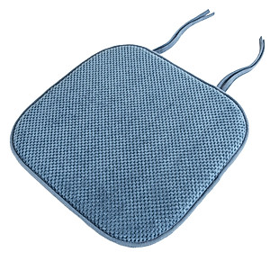 Lavish Home Memory Foam Chair Cushion, 15.5 in x 15.5 in, Blue 2 Count