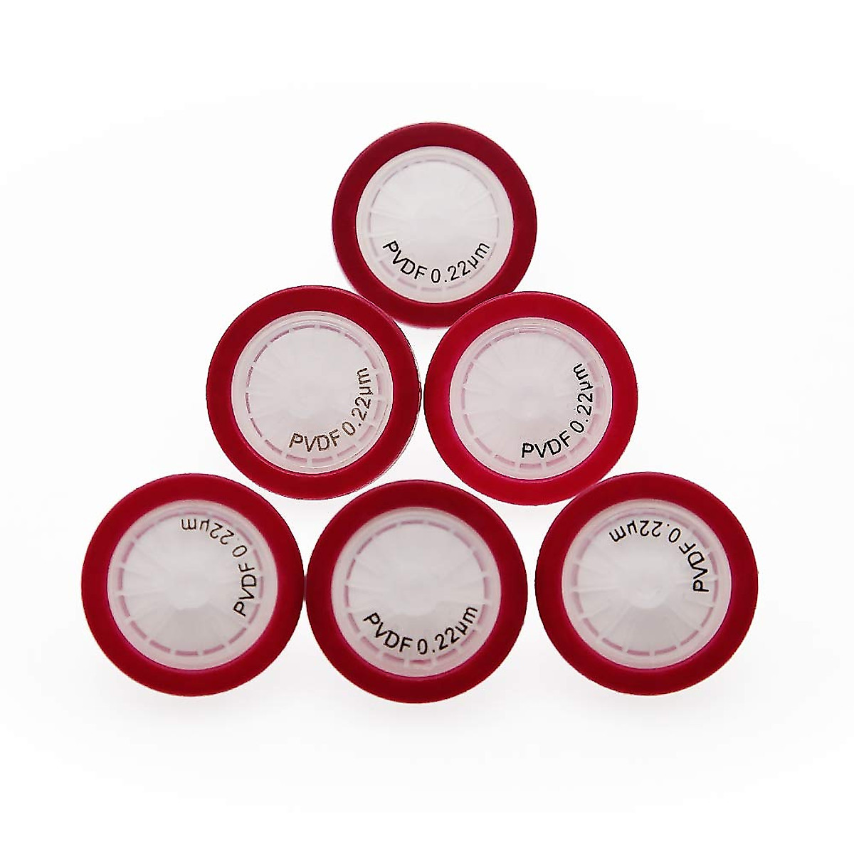 AMTAST Hydrophobic PVDF Syringe Filter Non Sterile 25mm Diameter 0.22um Pore Size (Pack of 10)