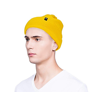 DALIX Cuff Beanie Cap 12" in Yellow