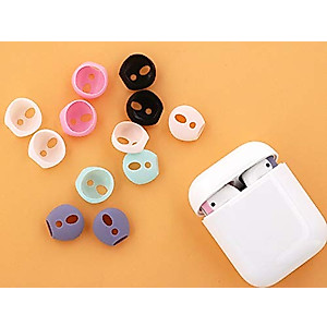 IiEXCEL [ Fit in Case ] 6 Pairs Thin Replacement Eartips Slim Gel Earbuds Ear Tips Skin Accessories Compatible with AirPods 1 and 2 [Fit in Charging Case] 6 Multicolor