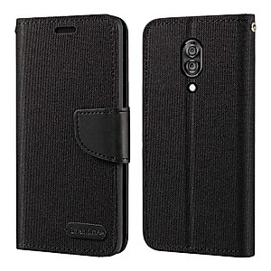 Lenovo Z5 Pro Case, Oxford Leather Wallet Case with Soft TPU Back Cover Magnet Flip Case for Lenovo Z5 Pro GT