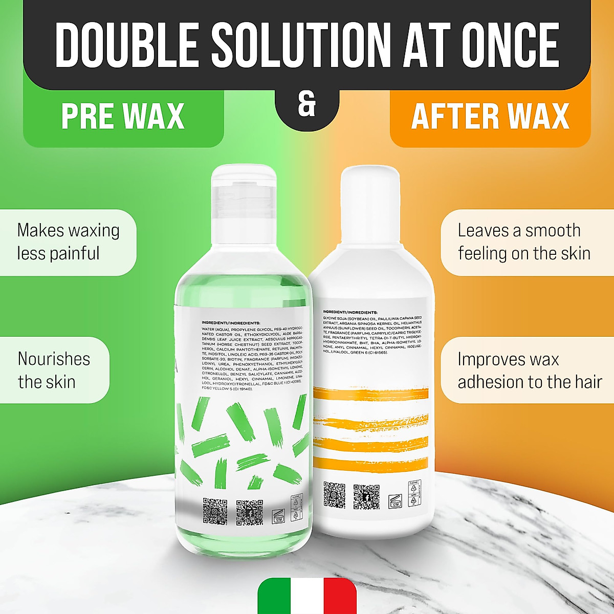 Bella Verde Pre and Post Waxing Care - Home Kit for Women and Men - Pack of 2 Pre & Post Wax Spray - Care for Brazilian Body Legs Eyebrows Face Lips Armpits