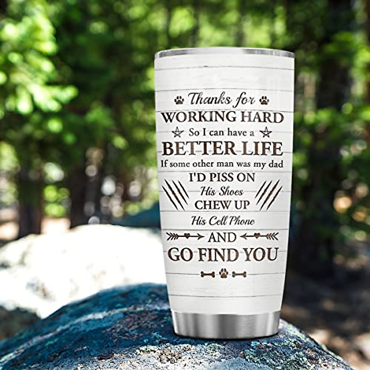 Leoniverse Personalized Dog Dad Tumbler with Photo Picture Stainless Steel Tumblers Coffee Travel Mug Cup 20oz 30oz With Lid Birthday Christmas Fathers Day Custom Gifts For Dogs Lovers