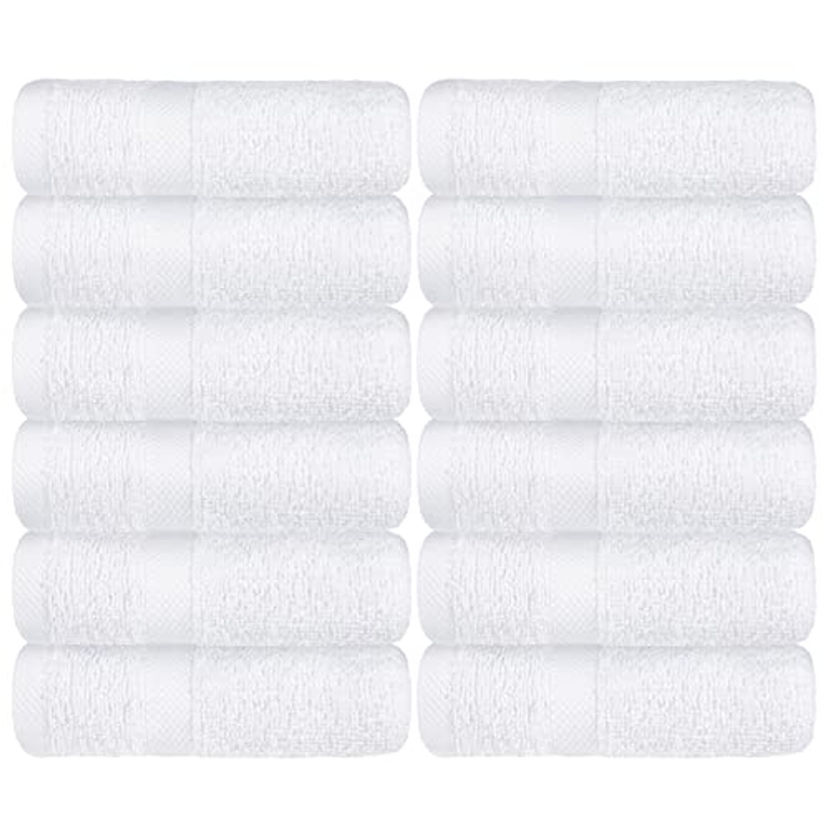 Wealuxe White Hand Towels for Bathroom 12 Pack 16x27 Inch, Cotton Hand Towel Bulk for Gym and Spa, Soft Extra Absorbent Quick Dry Terry Bath Towels
