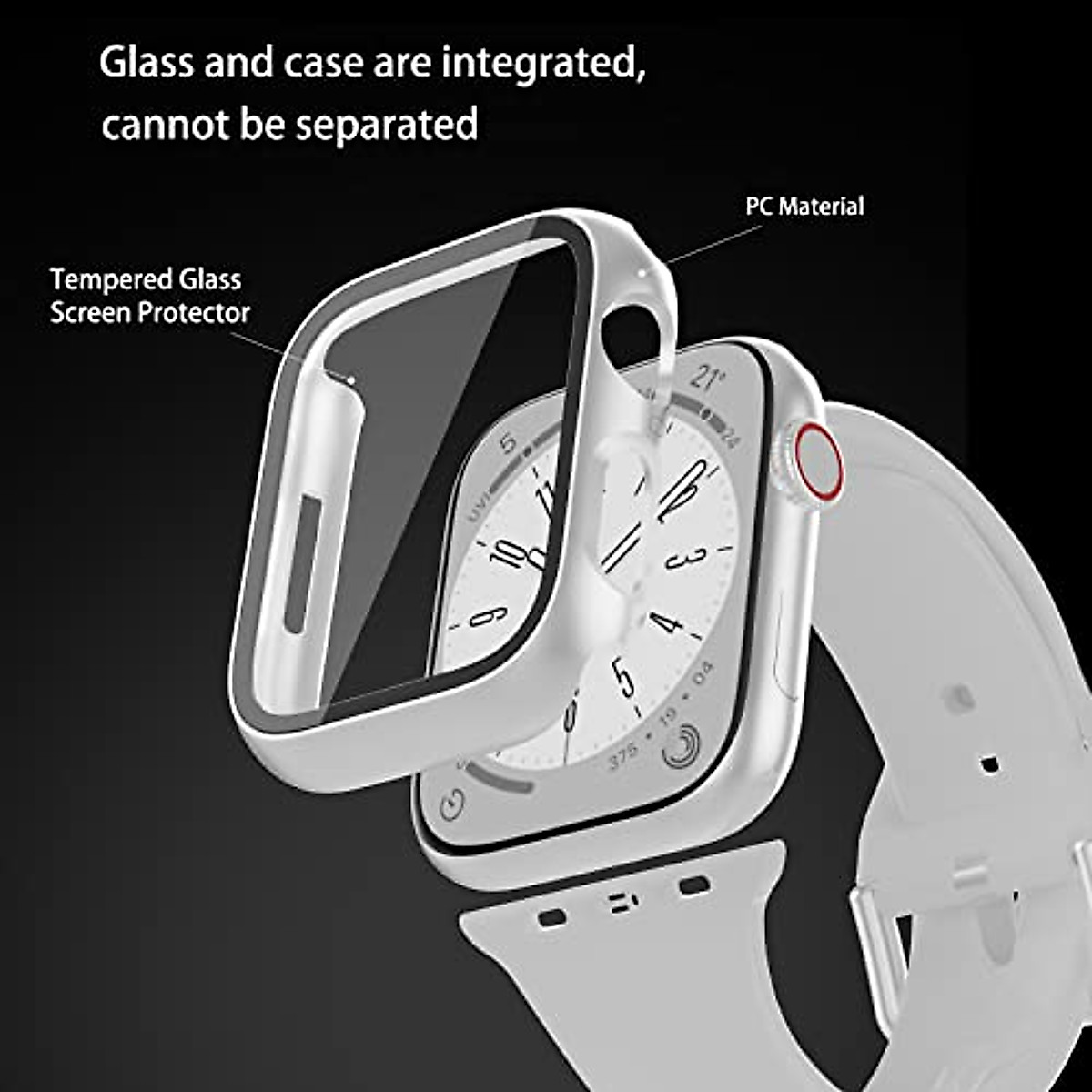 Cover for Apple Watch Series 8/Series 7 45mm, 4-Pack Screen Protector Case Replacement Protective Face Cover for iWatch Series 8/Series 7 45mm Women