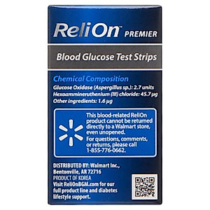 Relion Premier Test Strips 100 Count Bundled with ReliOn Ultra-Thin Blood Lancets, 100 Count and Pill Organizer by Samba Life
