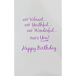 90 Years Young - Happy 90th Birthday Greeting Card - Ninety Years Old - "Vibrant Youthful Wonderful - that's YOU!"