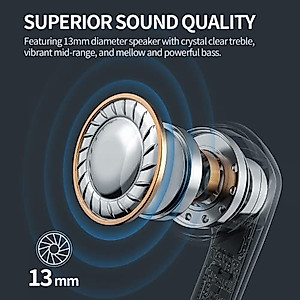 Bluetooth Earbuds, Wireless Earbuds Crystal-Clear Calls with 4 Mic, Premium Sound Bluetooth 5.3 Headphones, 36H Playtime & IPX7 Waterproof Sport Headphones for Running and Working