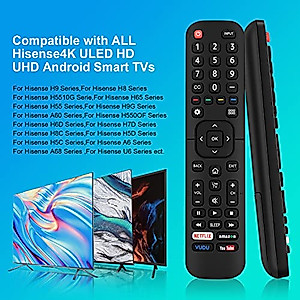 2PCS EN2A27 Replacement Remote Control Compatible with All Hisense 4K LED LCD HDTV UHD Smart TVs EN2A127H EN2A27HT EN2AN27H EN2AS27H EN2B27 EN2C27 EN2D27 EN2G27 EN33922A EN33924HS EN33925A