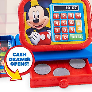 Disney Junior Mickey Mouse Realistic Sounds Toy Cash Register with Pretend Play Money, 14-pieces, Kids Toys for Ages 3 Up, Amazon Exclusive by Just Play