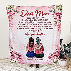 Toyshea Dear Mom Blanket with All My Love Mom Gifts from Daughter Son Personalized Throws Blankets Soft Sherpa Blanket Fleece Blanket for Mothers Day Christmas Thanksgiving Birthday Presents