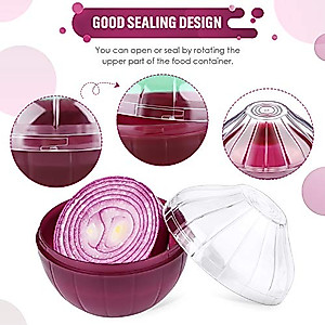 4 Pieces Silicone Fruit and Vegetable Shaped Savers, Storage Containers for Fridge, Avocado Green Pepper Tomato and Onion Keeper/Saver/Holder, Refrigerator Vegetable Crisper