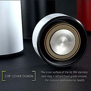 Fortyone Thermos Cup Coffee Thermos Bottle Coffee mugstainless Steel Cup Vacuum Insulated Cup With temperature display Keep Drinks Hot or Cold (White)… (White)