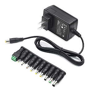 Basicvolt 12V 2A AC Adapter Universal DC Power Supply 12Volt 2A 1.5A 1A 500ma 300ma for TV Box Tablet Speaker GPS Webcam Router Alarm Clock and More 12V Devices