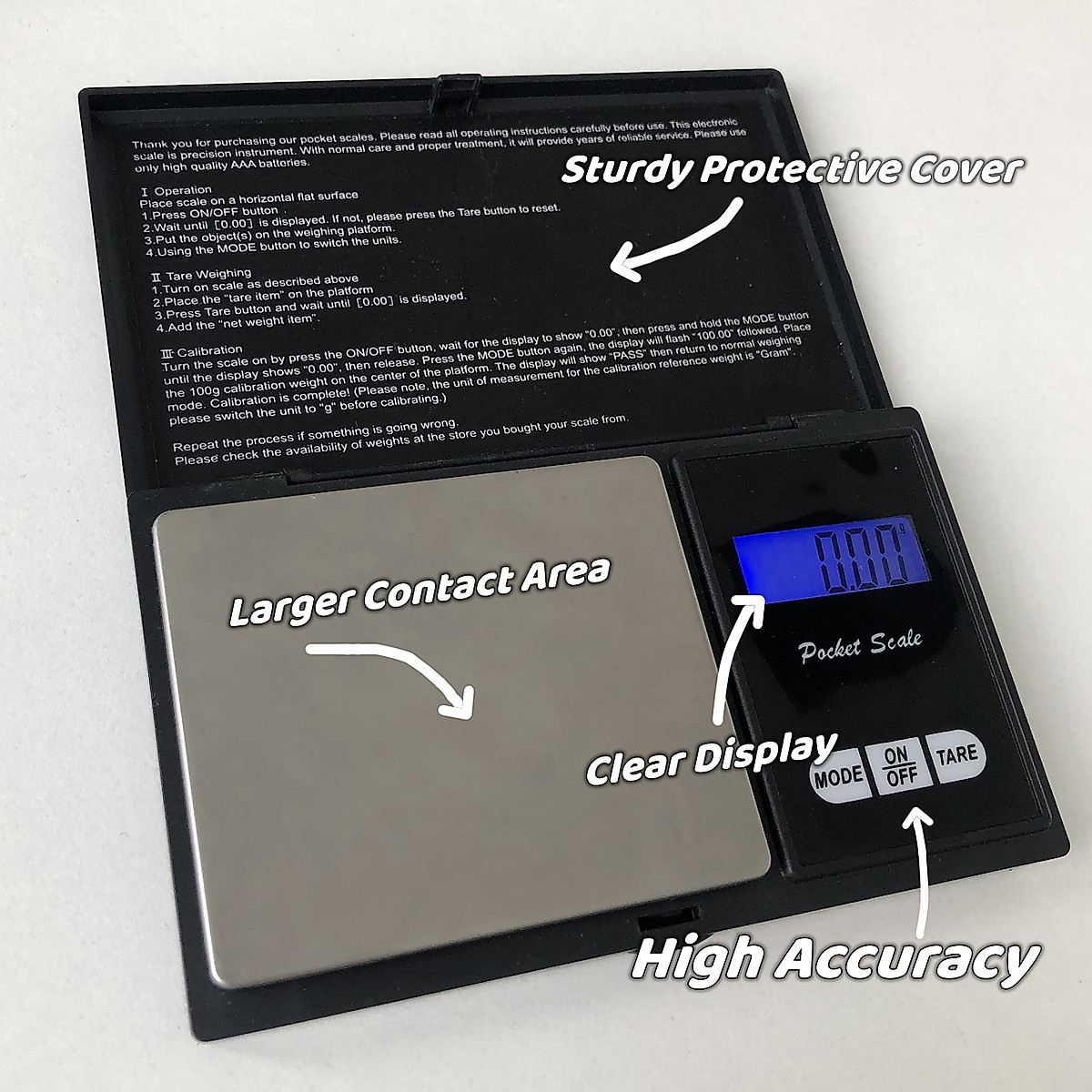 Luoyer Archery Arrow Scale Digital Pocket Scale Portable High-Precision Accurate Electronic 500g by 0.01g/7692grain by 0.15grain with LCD Display Mini Scale for Weighing Arrow Tips Arrowhead