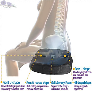 Fyyy Office Chair Cushion, car Cushion for Relieving Tailbone Pain, Back Pain. Comfortable Cushion for Men and Women in Office, Travel and Home