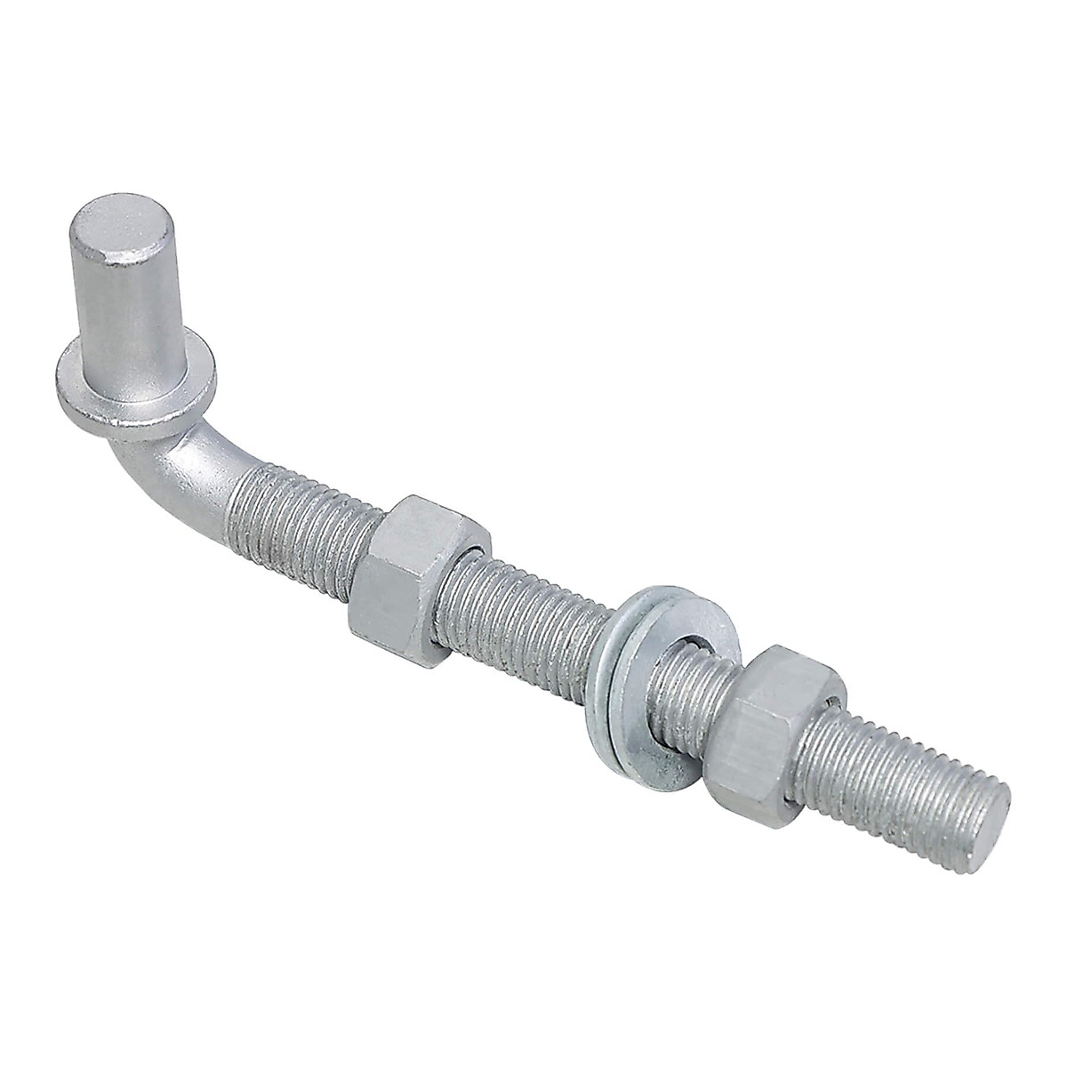 Wulankd 2Pcs 6 inch Heavy Duty J-Bolt Gate Hinge with 5/8" for Chain Link Fence, Galvanized Steel Post Gate Hinges for Farm Gate Hardware, Nuts & Washers Included