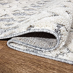 Rugshop Boho Tribal Geometric High-Low Soft Area Rug 5' x 7' Gray