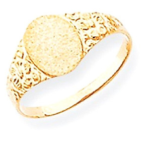 IceCarats 14K Yellow Gold Custom Engraved Signet Ring Handmade Personalized Monogram Initial Letter Band Size 6