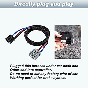 RED WOLF Brake Control Wiring Harness Adapter Fit Dodge Ram Chrysler w/Multifunctional 4 to 7 Way Pin Flat Trailer Converter Connector, 7 Round Blade Trailer Camper Towing Brake System Mount