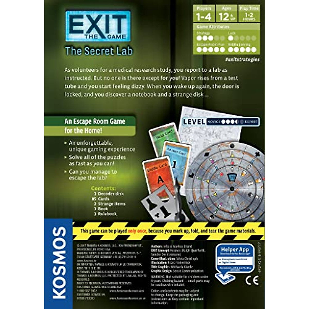Exit: The Secret Lab | Exit: The Game - A Kosmos Game | Kennerspiel Des Jahres Winner | Family-Friendly, Card-Based at-Home Escape Room Experience for 1 to 4 Players, Ages 12+