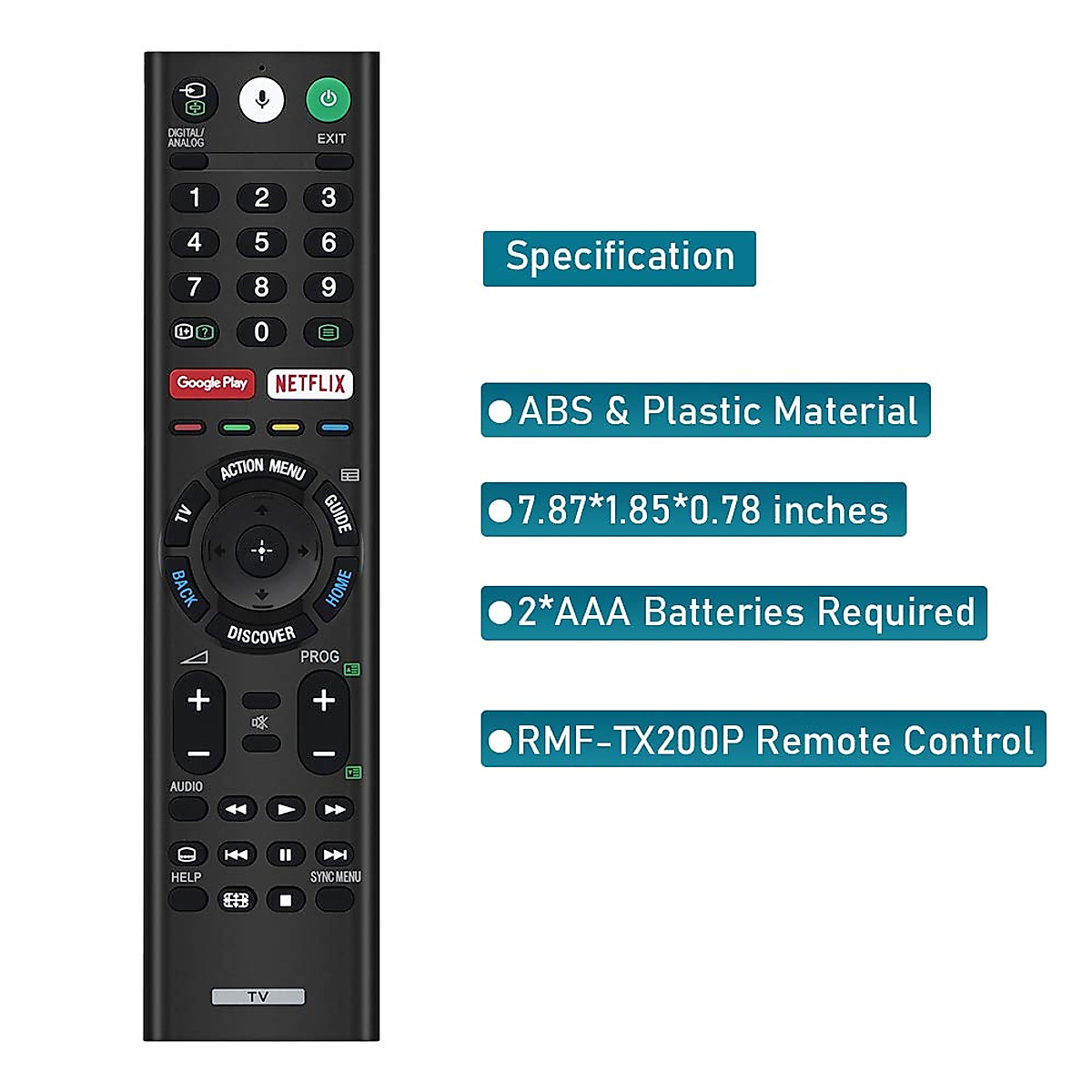 CtrlTV Remote for Sony Smart Bravia Remote, Sony Bluetooth Voice Search Mic Remote and Sony Smart Bravia Android TVs, Sony 4K UHD Crystal HDR TV, Sony OLED Ultra HDTV, XBR KDL Series TV, RMF-TX300U