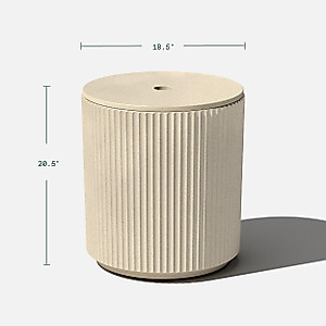 Veradek Umbrella Side Table - Outdoor Patio Table with Umbrella Hole for Porch/Patio | Durable Plastic-Concrete Material & Easy Assembly | Modern Coffee, Picnic or Poolside Table