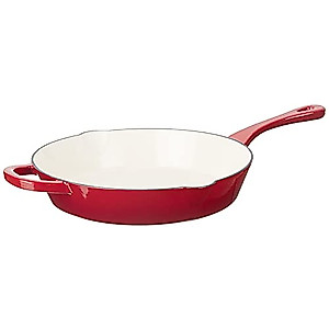 Crock Pot Artisan Cast Iron Skillet, 12 Inch, Scarlet Red
