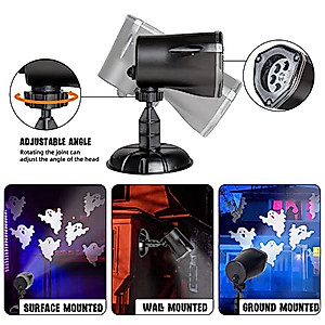 EAMBRITE Halloween Projector Lights, Rotating Ghost Projector Outdoor, Dynamic Ghost Projector Waterproof Halloween Decorations for Yard Party Garden Wall Indoor Outdoor