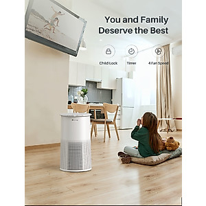 Air Purifier Large Room 1000 sq ft - Dreamegg Hepa Air Purifiers for Home Large Room/Bedroom with Night Light, CADR 510+, Auto Mode, UV-C Air Cleaner Remove 99.97% of Dust, Pet Dander, Smoke, Pollen