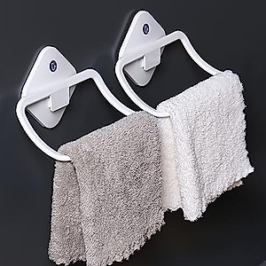 White Towels Bathroom Towel Ring Towel Rack Wall Mounted Hand Towels Holder Towel Hanger Hand Towel Rod for Bathroom Organizer Kitchen Storage Plastic Organizers