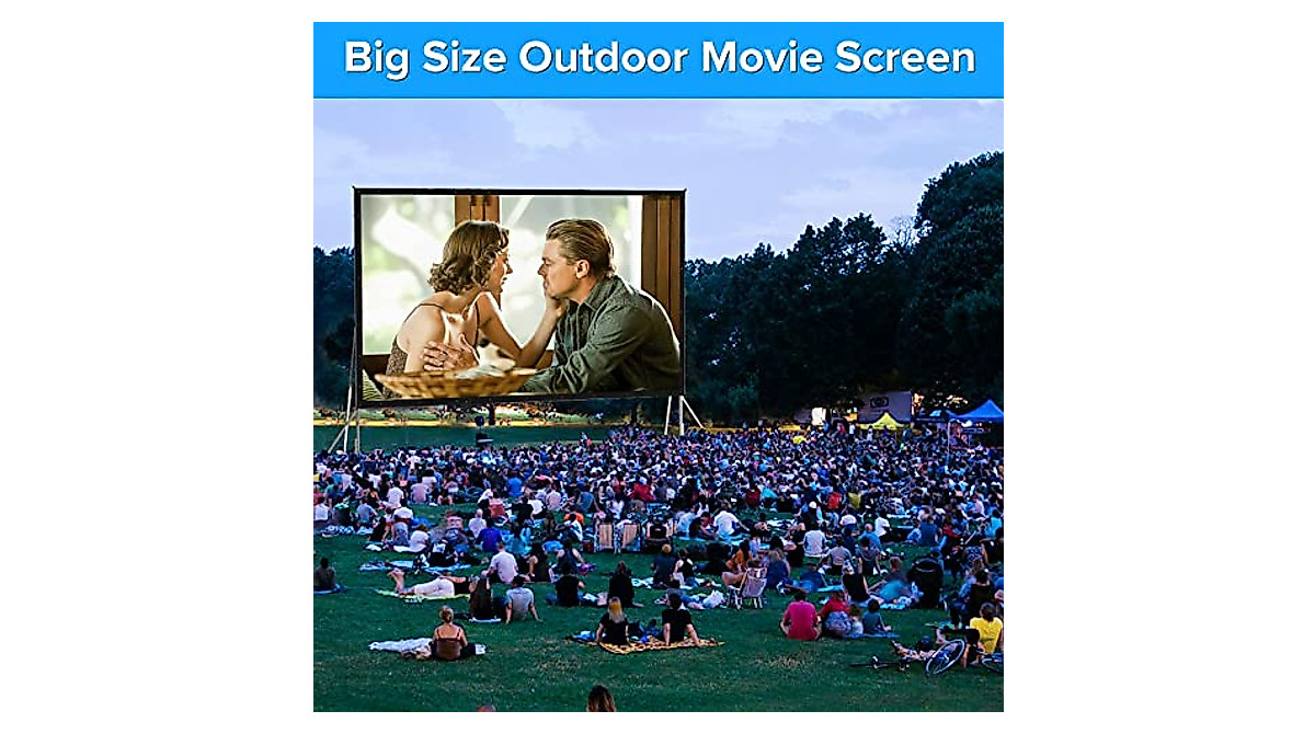 JWSIT 250 inch Projector Screen with Stand | Portable 4K