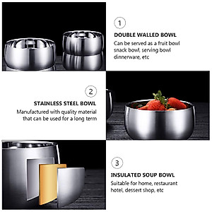 1pc Stainless Steel Bowl Cereal Bowls Soup Bowl Kids Mixing Bowls Rice Bowl Salad Bowls Stainless Steel Mixing Bowls Food Bowl Metal 316 Stainless Steel Child Bowl