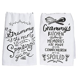 Primitives by Kathy Grammy Towel Set - Grammy is The Name Spoiling and Grammy's Kitchen Where Memories